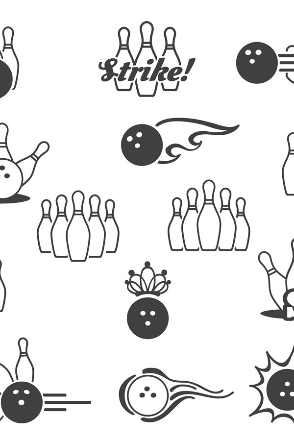 Bowling signs icons