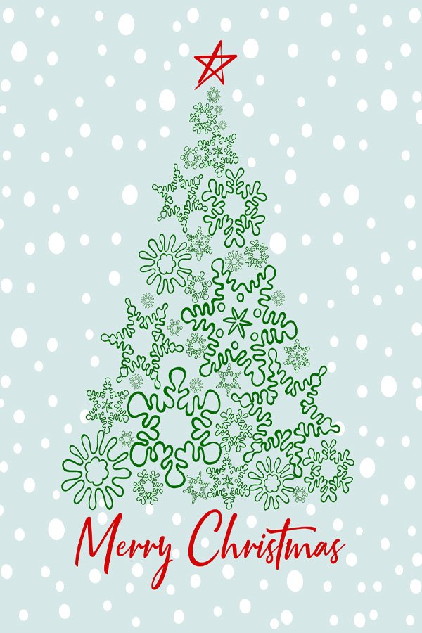 Merry Christmas card with Christmas tree (1050262)