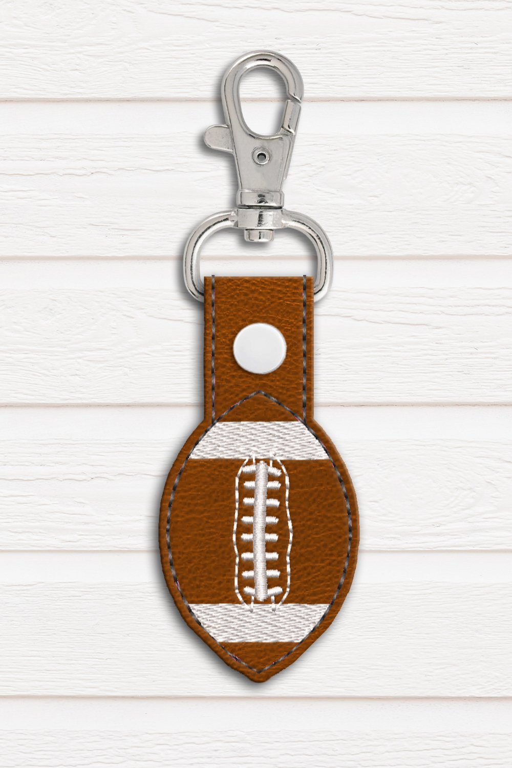 Football ITH Key Fob Applique Embroidery File