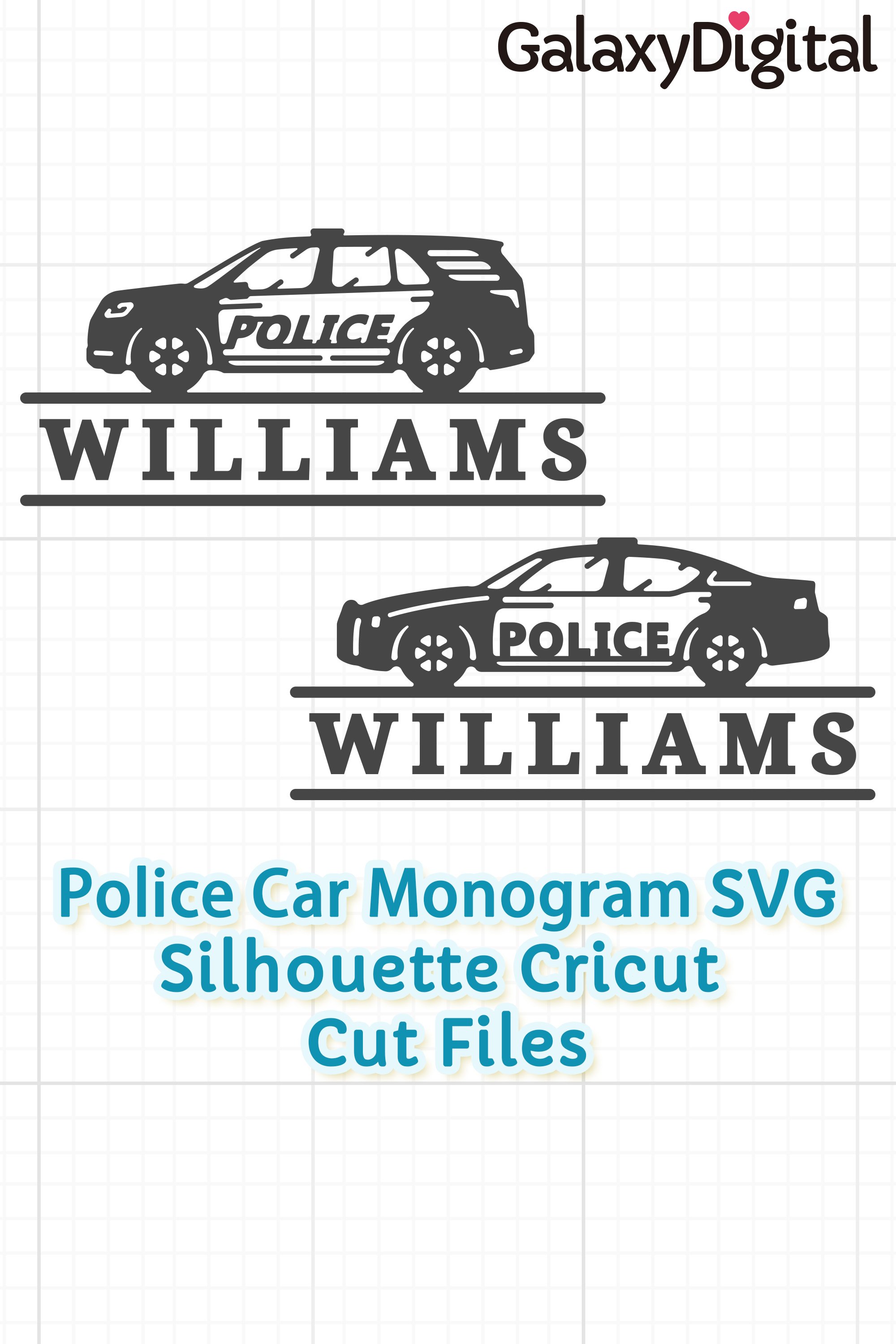 Simple Police Car SVG, Police Car Monogram SVG -105156