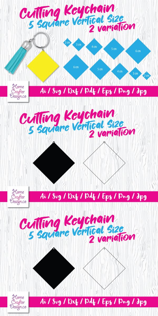 Cutting Keychain - Square Vertical Size