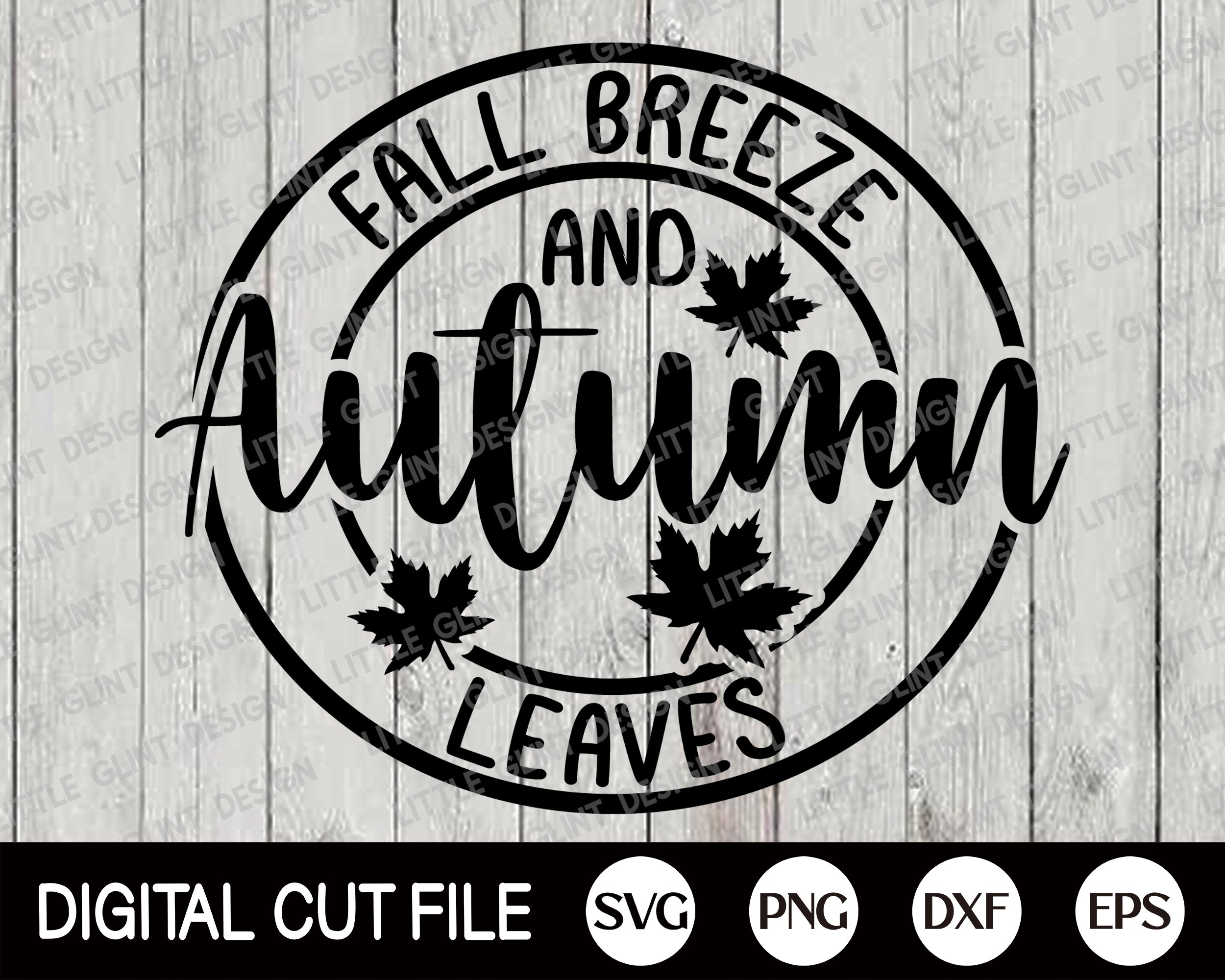 Funny Fall SVG, Fall Breeze and Autumn Leaves, (1445156)