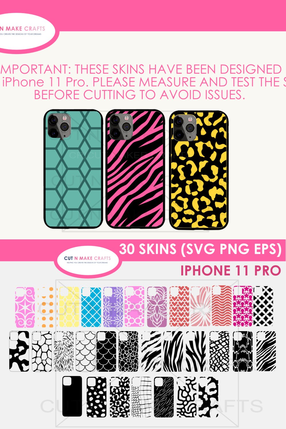 30 iPhone Case SVG for iPhone 11 Pro| Phone Case Decals