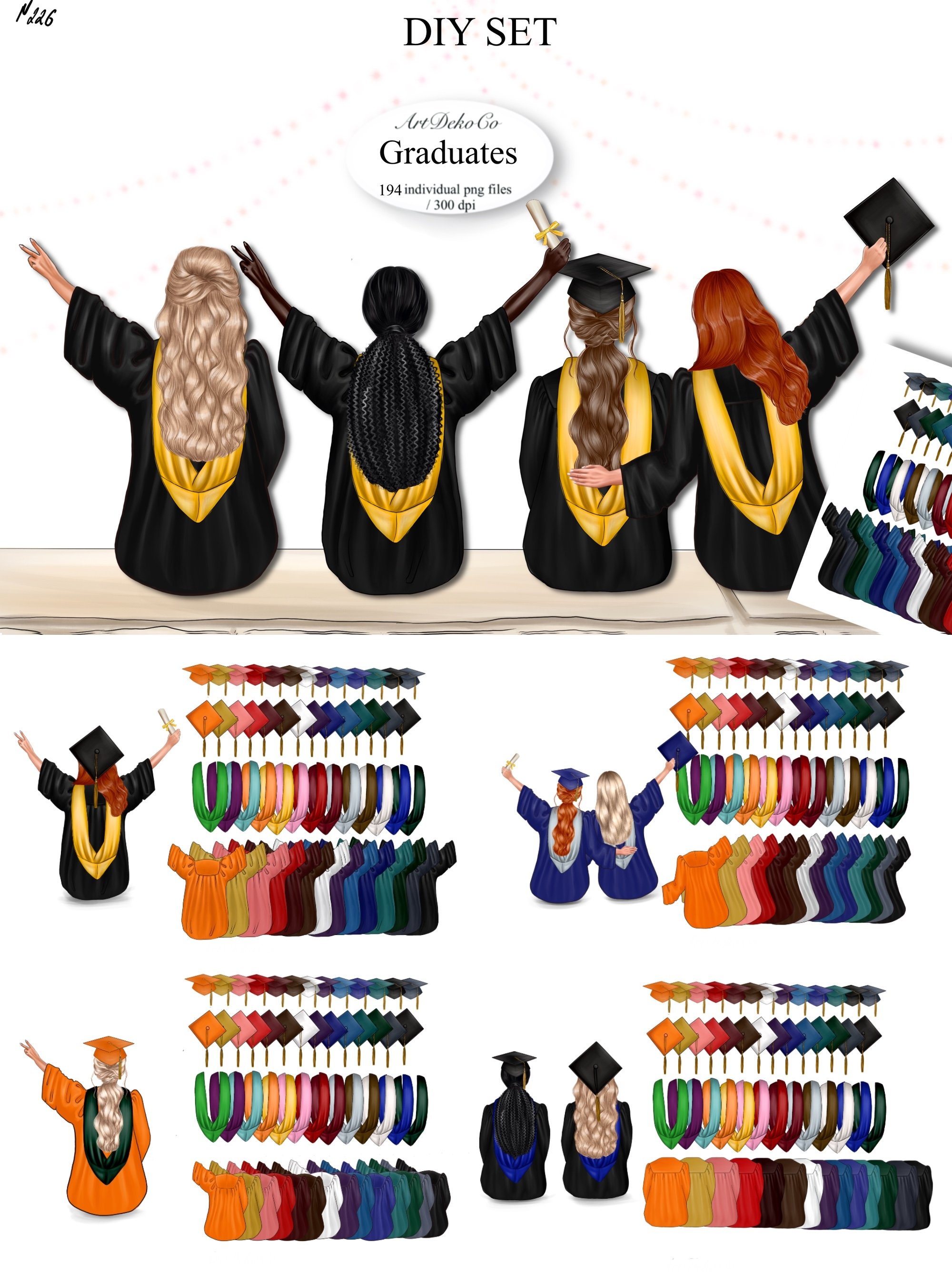 Graduation Girls Clip Art