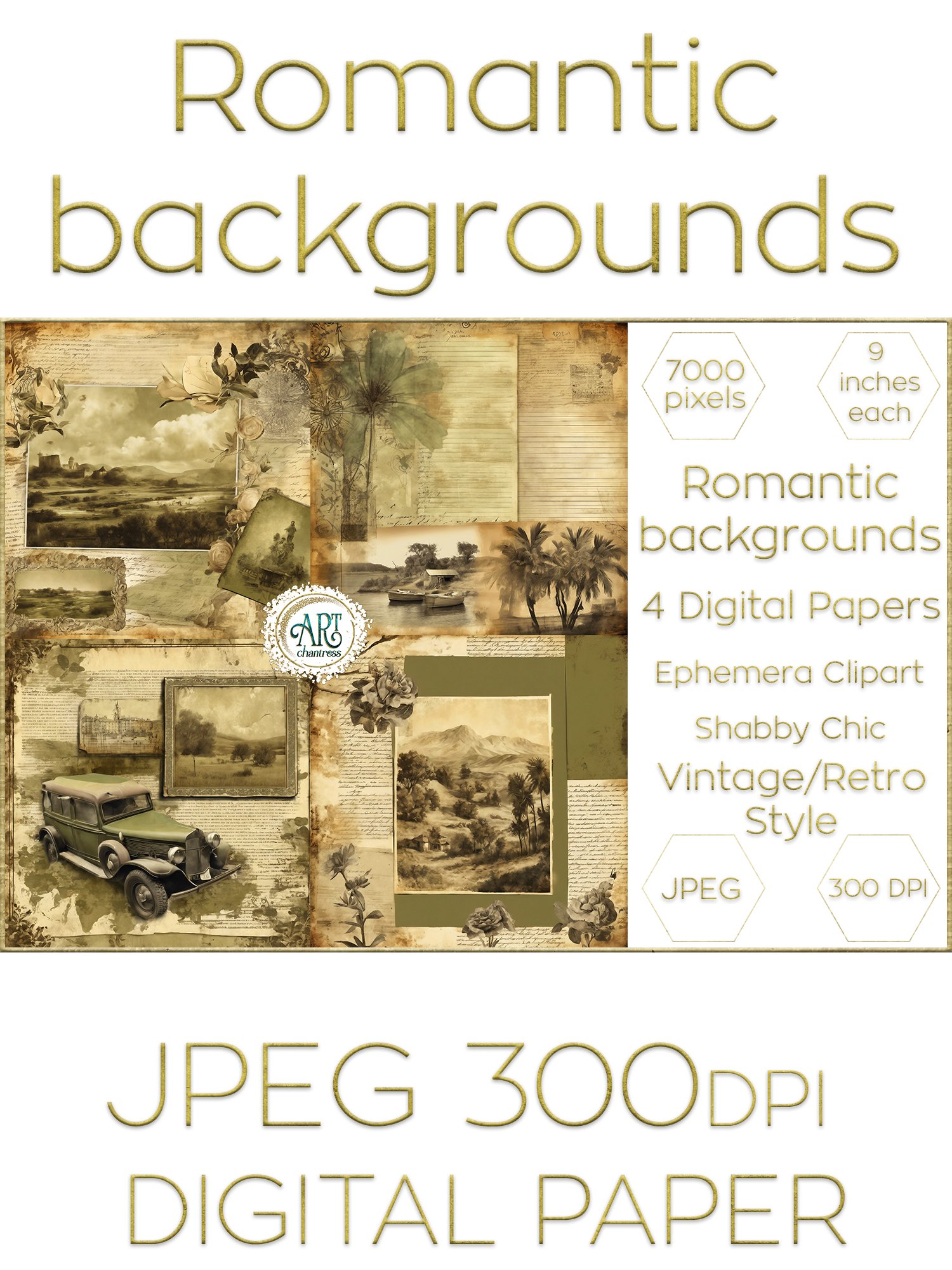 Vintage watercolor digital papers backgrounds soft (2961056)