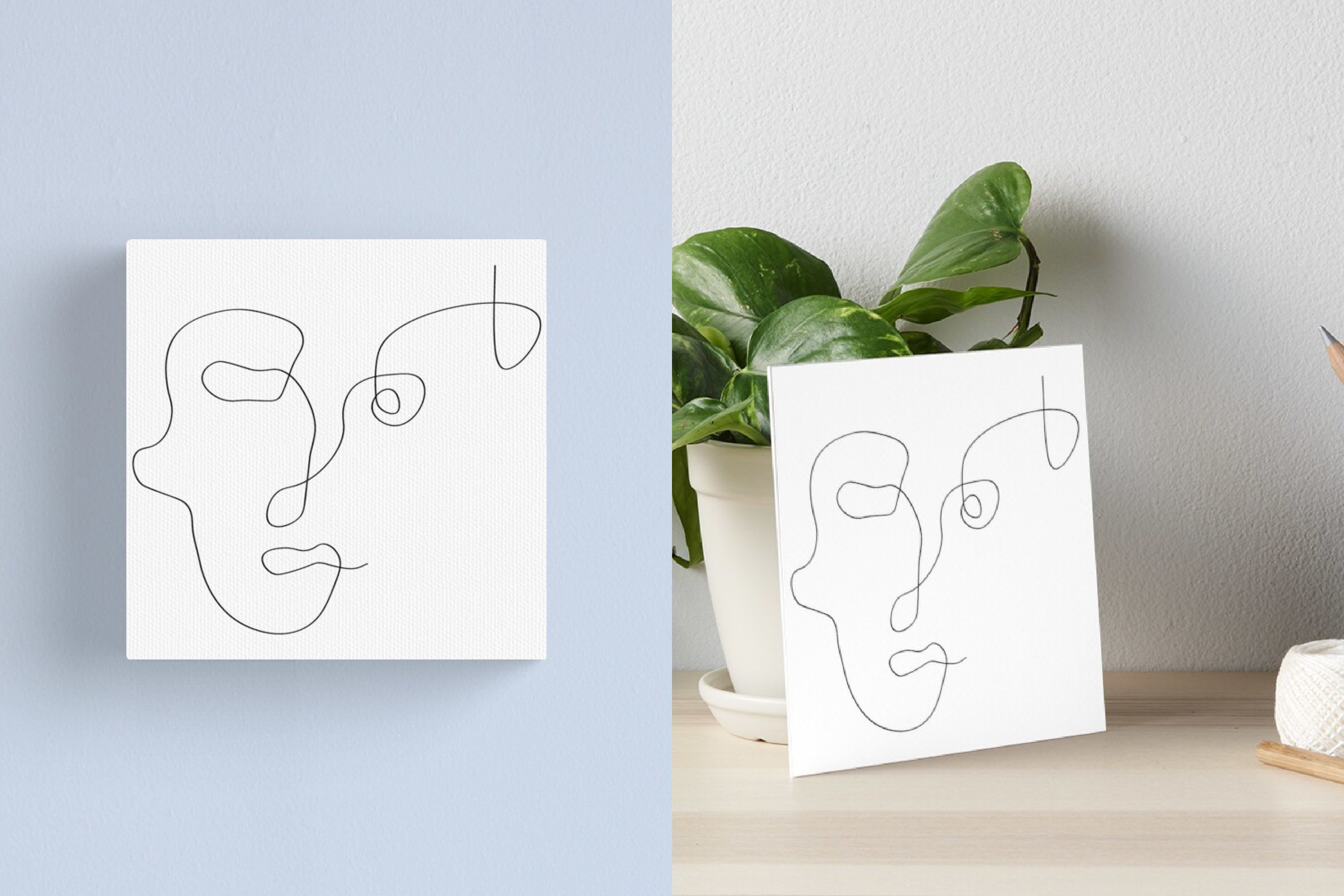 One Line Art Surreal Face 1/ Line SVG Cut File