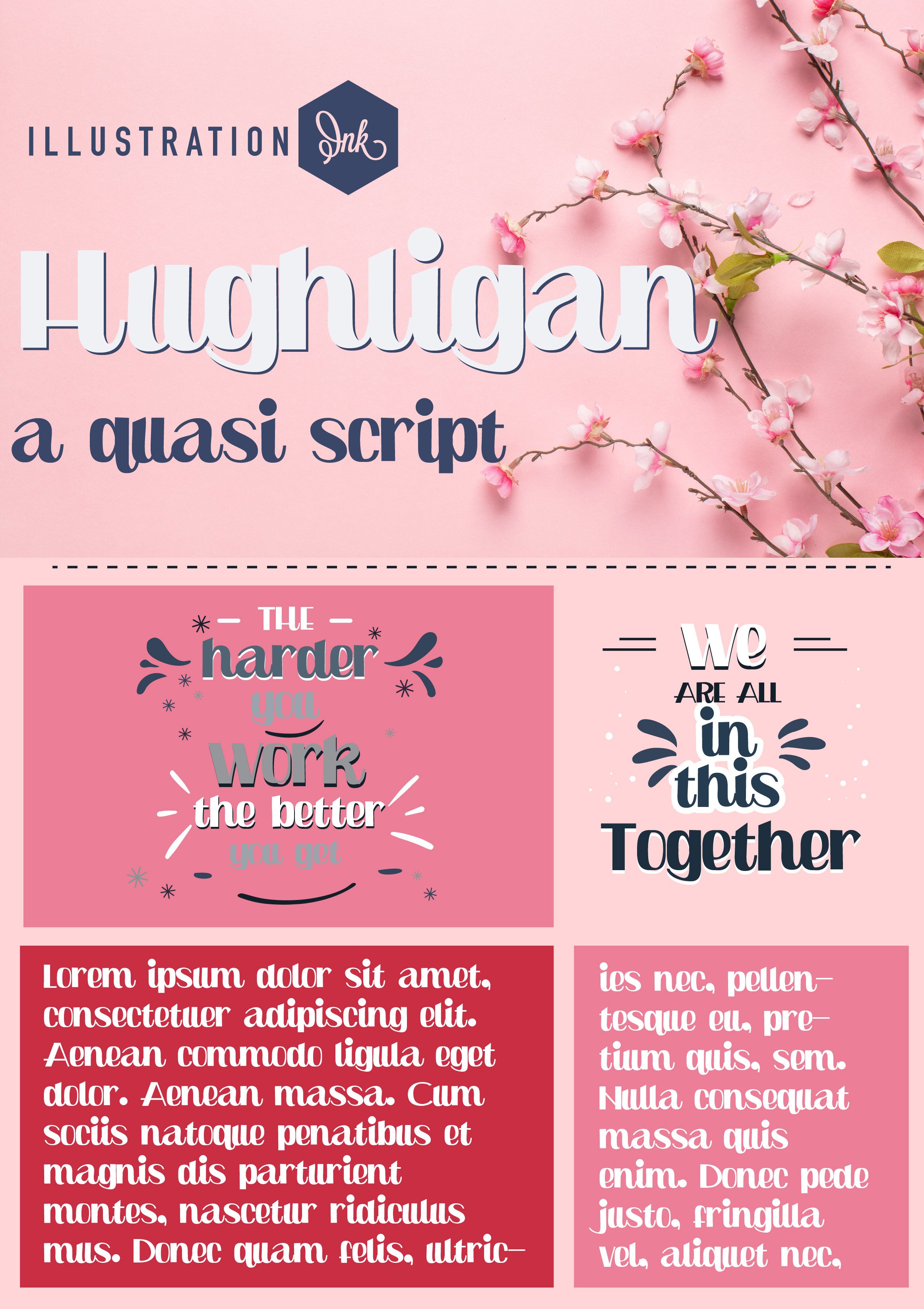 Handcrafted cursive script