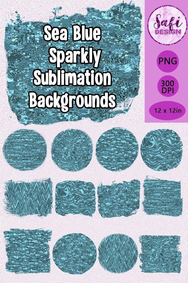 Sparkly Sublimation Backgrounds in Sea Blue