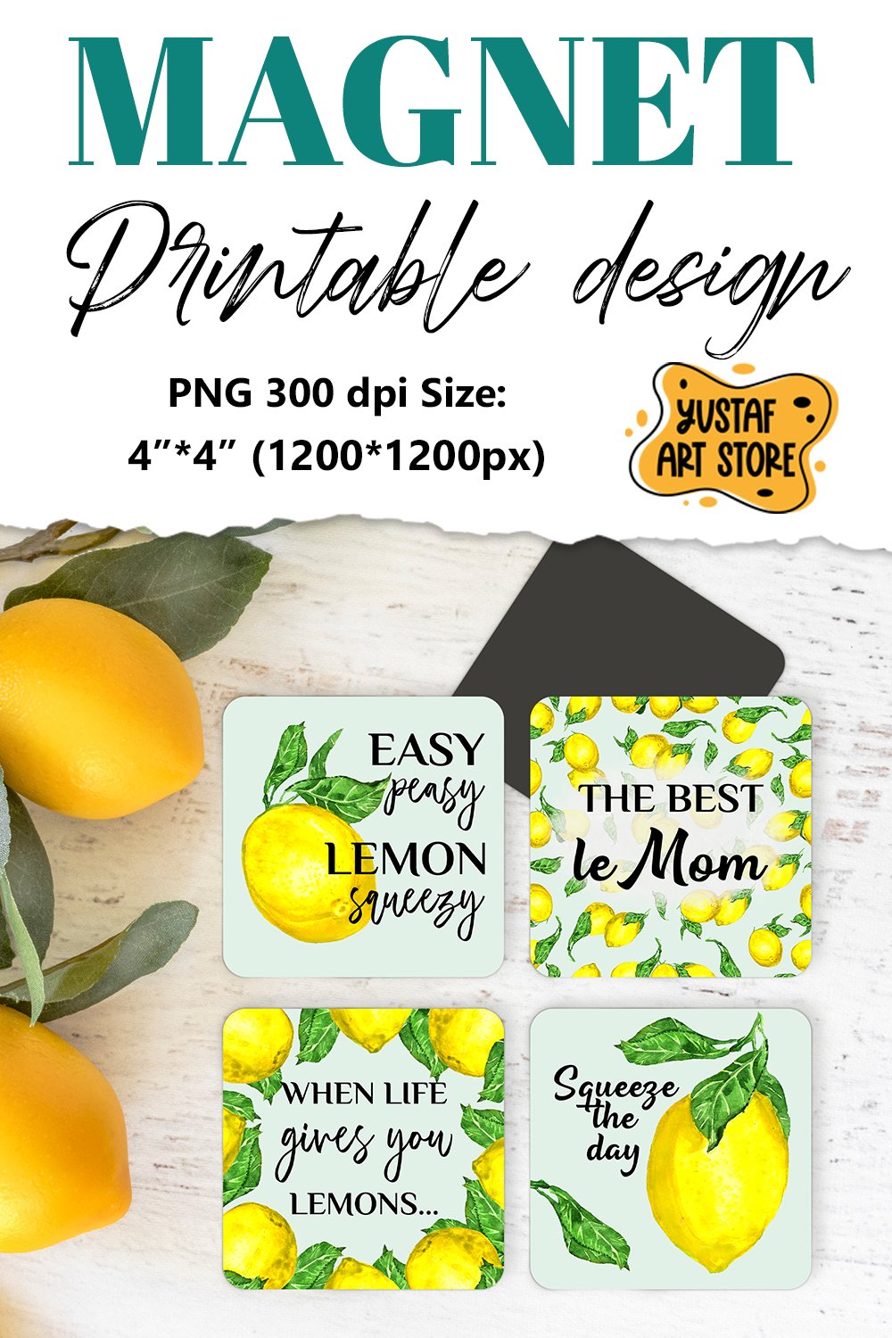 Lemon magnet printable. Lemon quotes 4 design fridge magnet