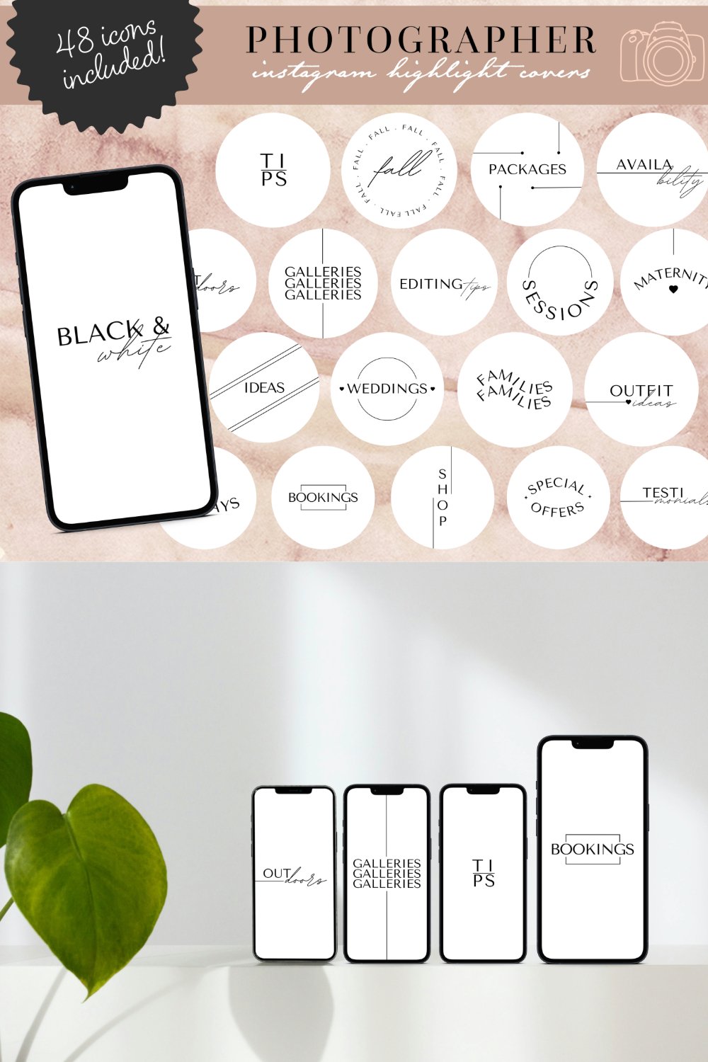 modern photographer instagram highlight covers