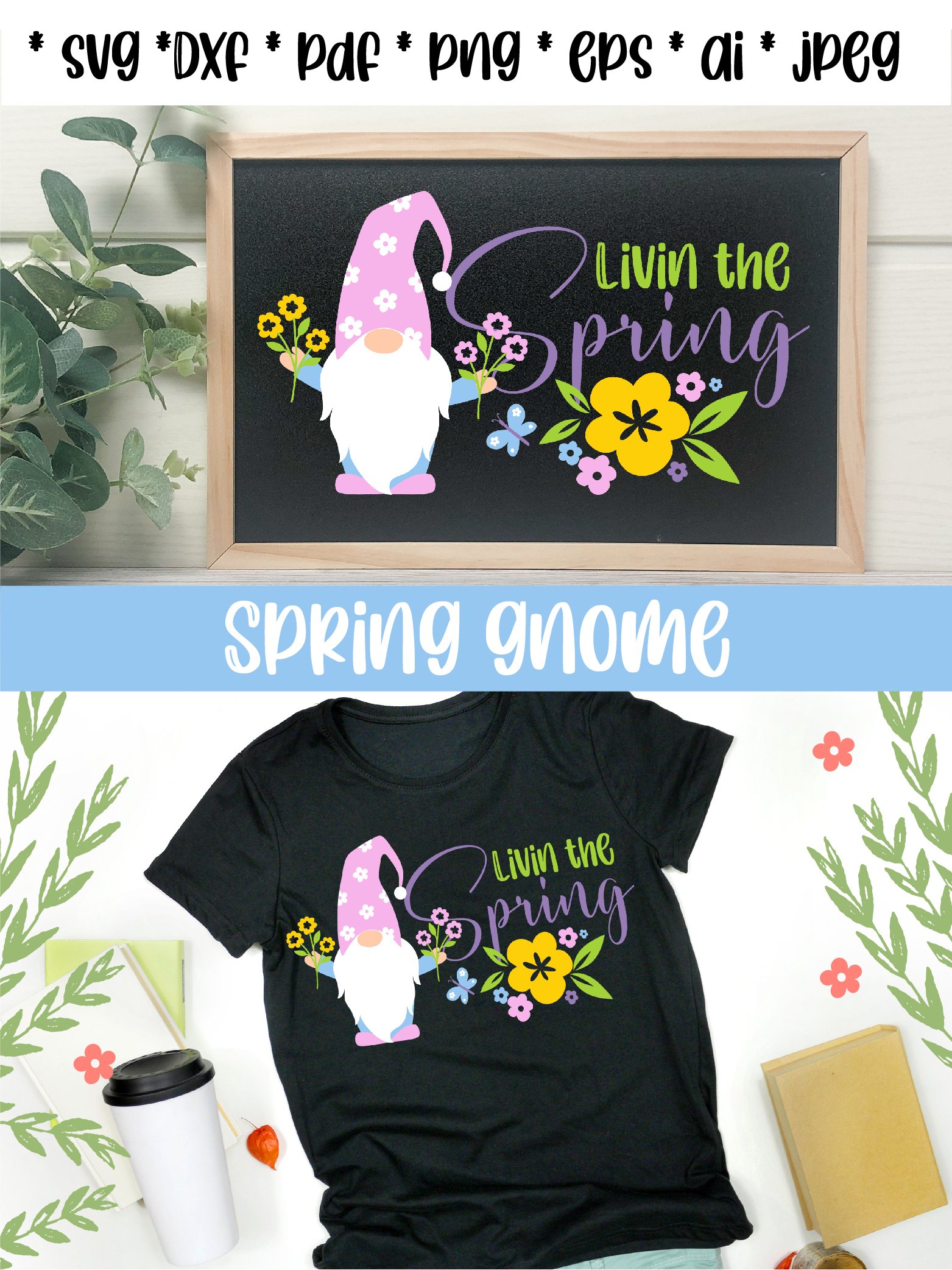 Spring gnomes SVG, Spring Quotes gnomes SVG Cut (1270917)