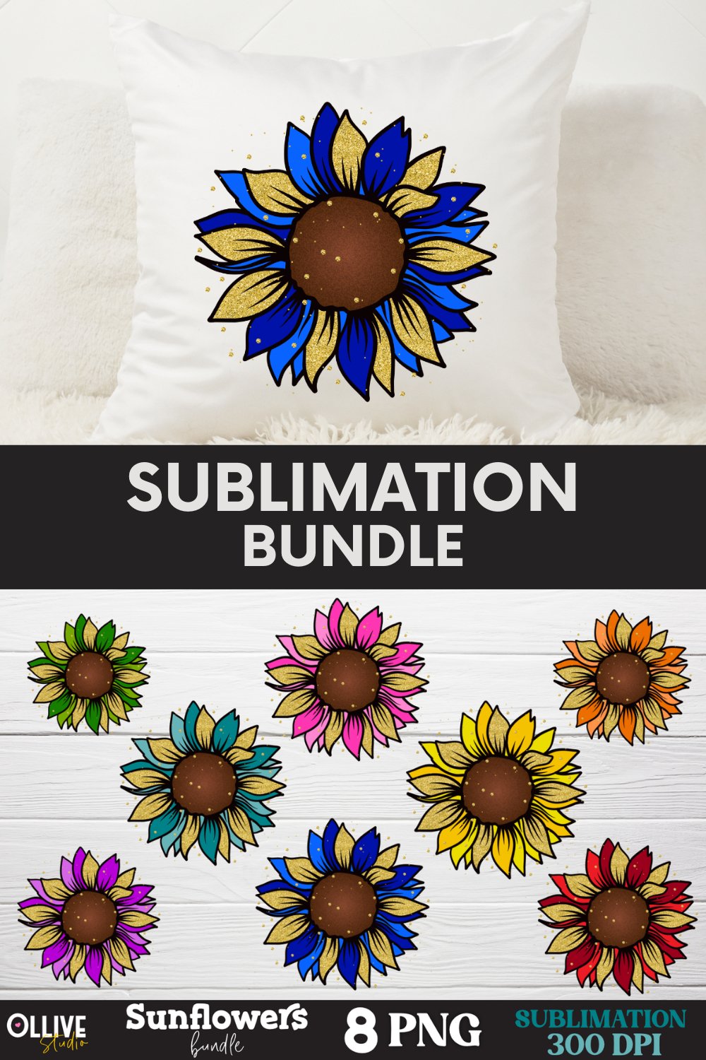 Sunflowers Sublimation Bundle, Sunflower (1343763)