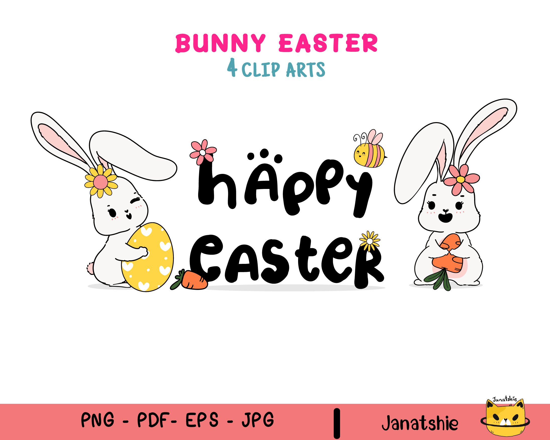 Bunny Easter Clipart Easter clip art Bunny spring Rabbit