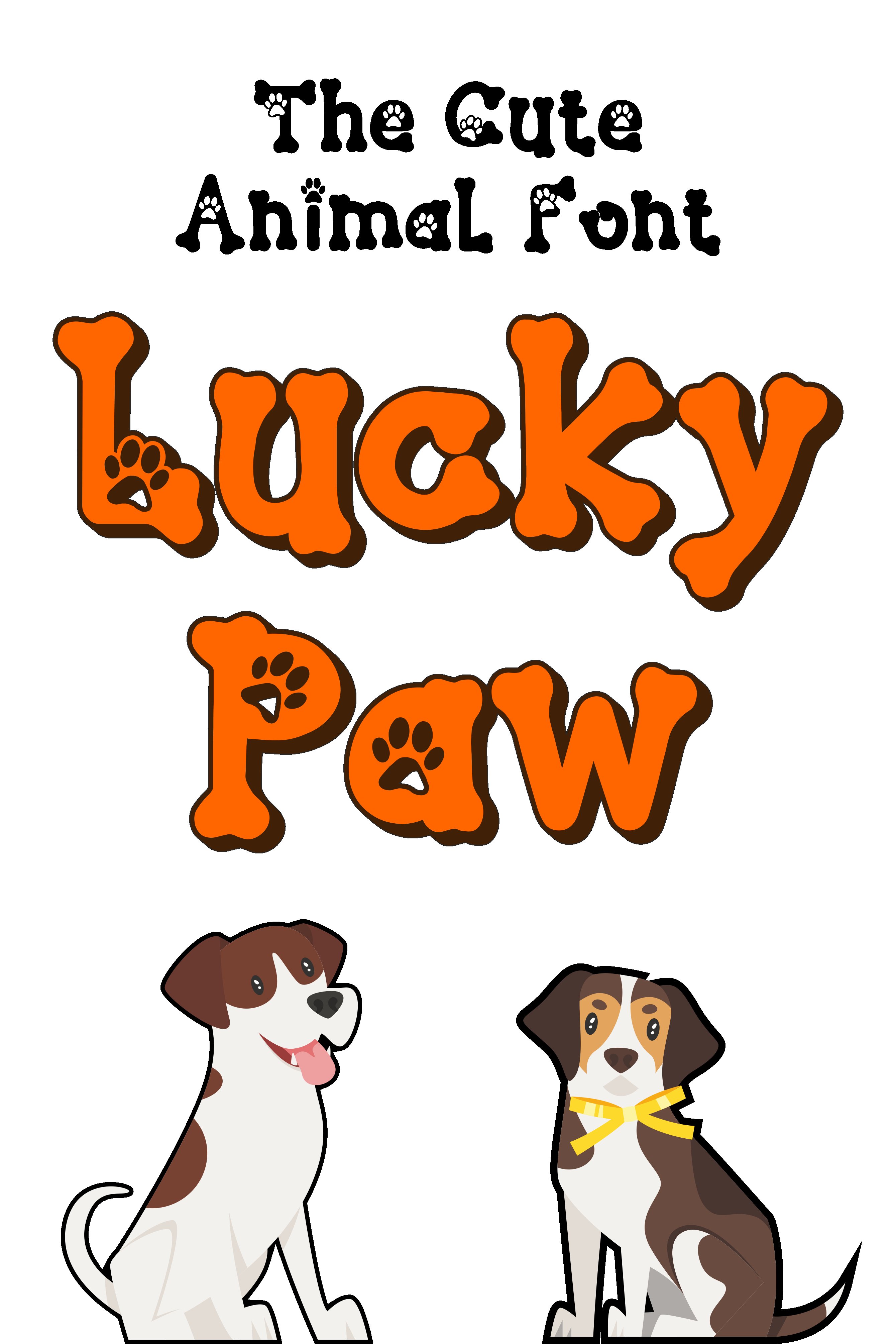 Lucky Paw Font | Pet Paw Font | bones and paw (734775)