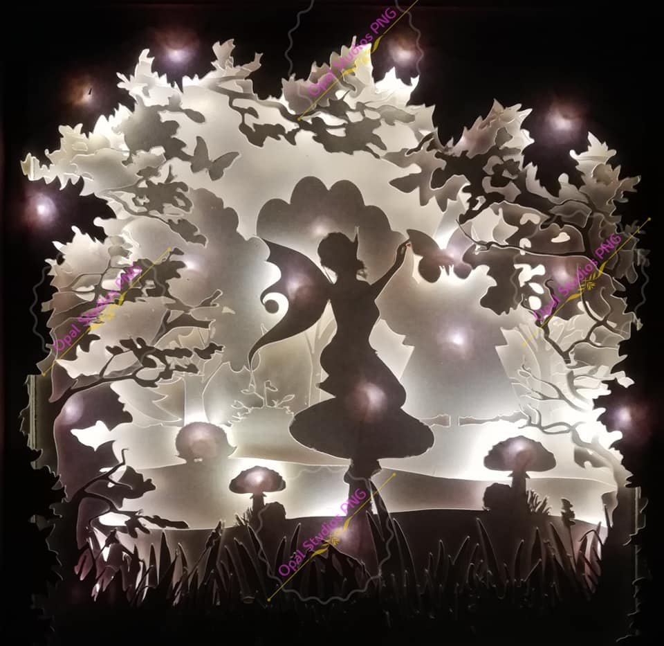 Fairy pixie fantasy garden 3d layered shadow box (1249896)