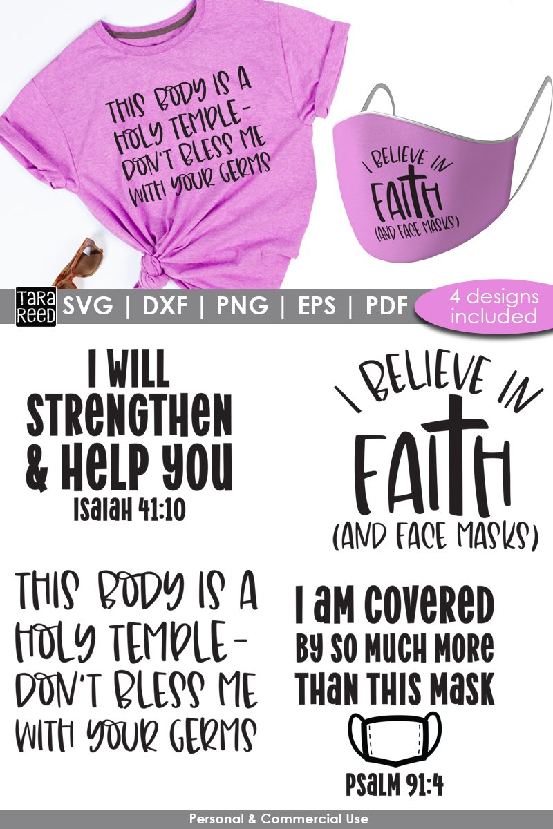 Face Mask Bible Verses - SVG and Cut Files for Crafters