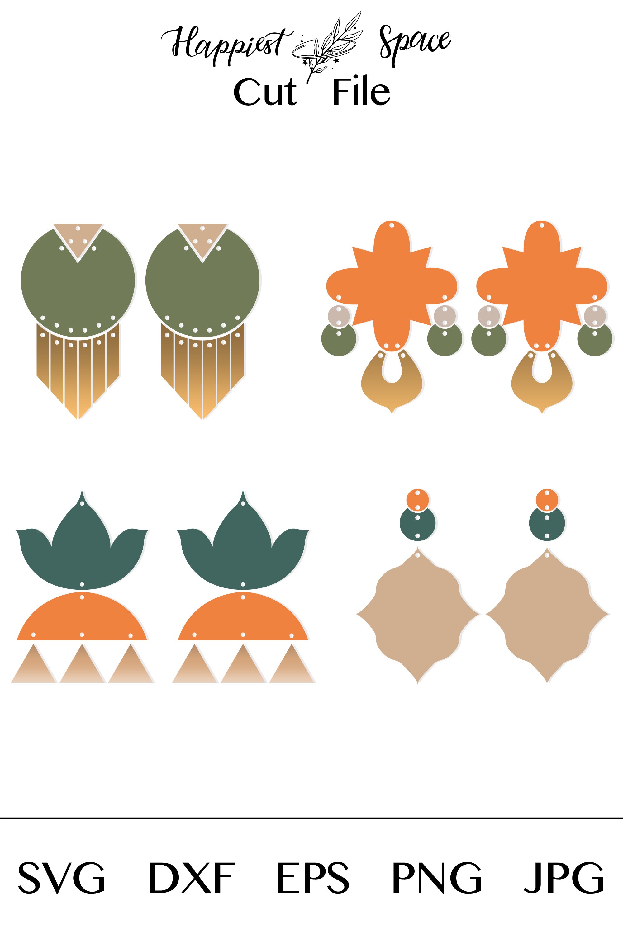 Boho Earring SVG. Faux Leather Earrings. (1514909)