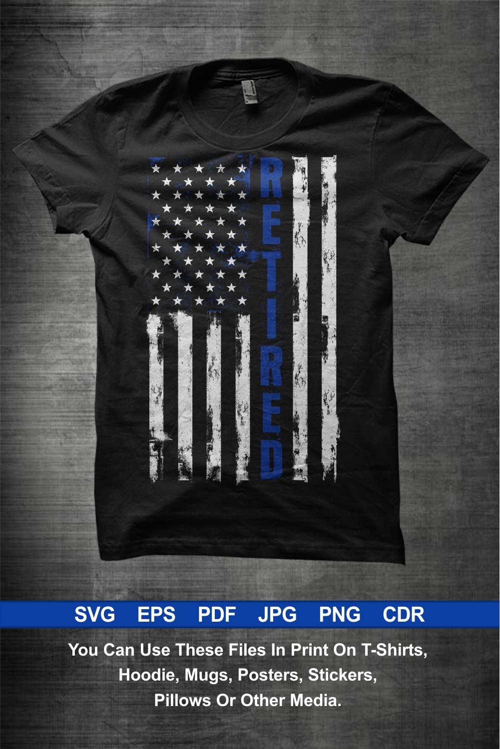 The American Police Flag with text RETIRED (6461294)