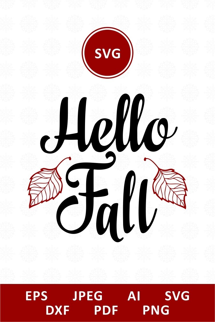 Hello Fall Lettering Phrase Text Graphic svg