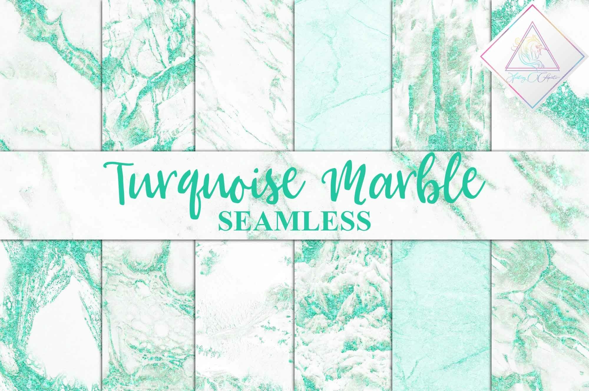 Seamless Turquoise Marble Digital Paper