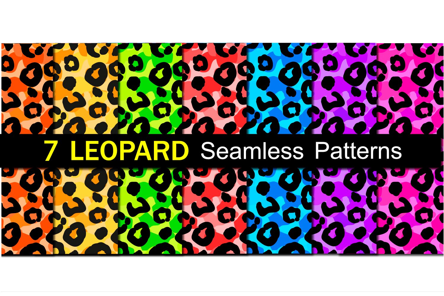 Seamless leopard patterns collection