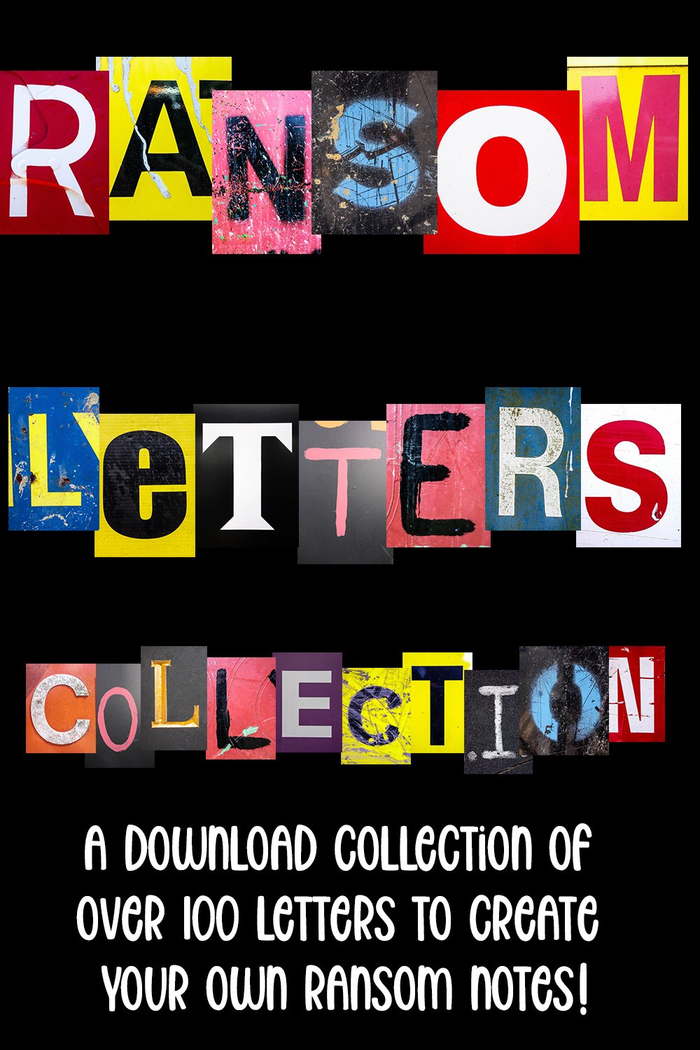 Ransom Kidnap Note Letters Collage Alphabet JPG Collection