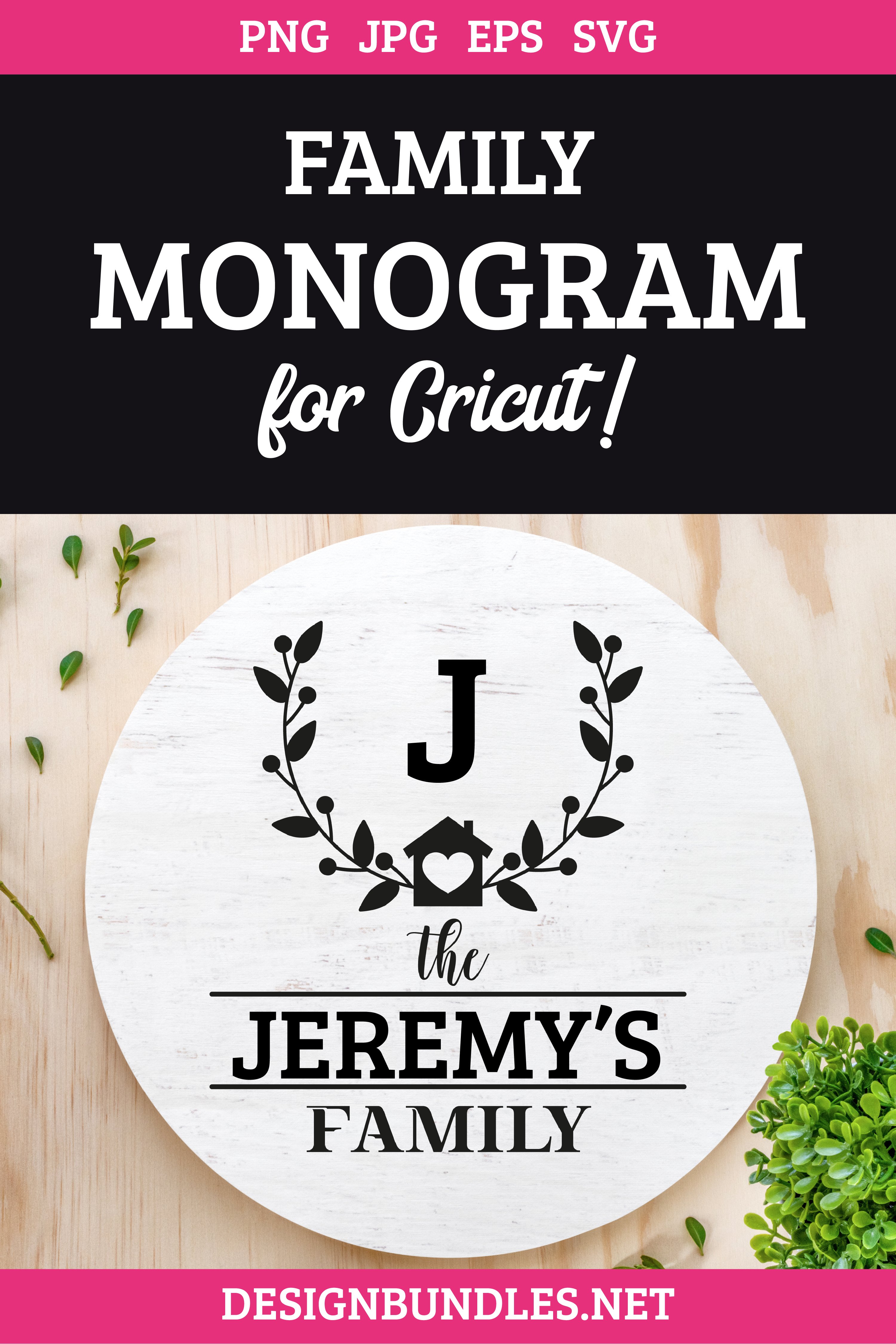 Family monogram cut file, SVG cut file, home (1319051)