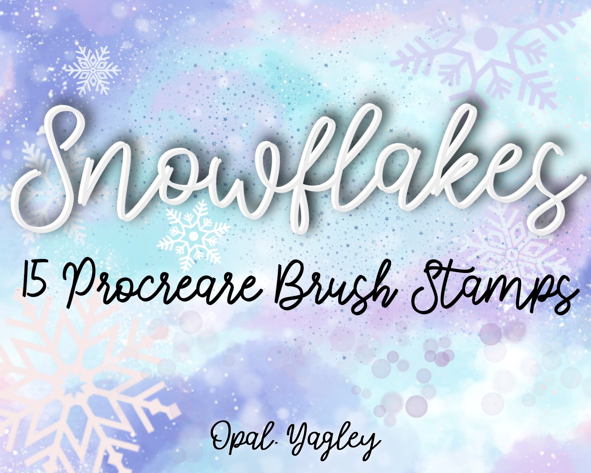 Procreate Brushes, 15 Snowflakes Stamps / Christmas / Winter