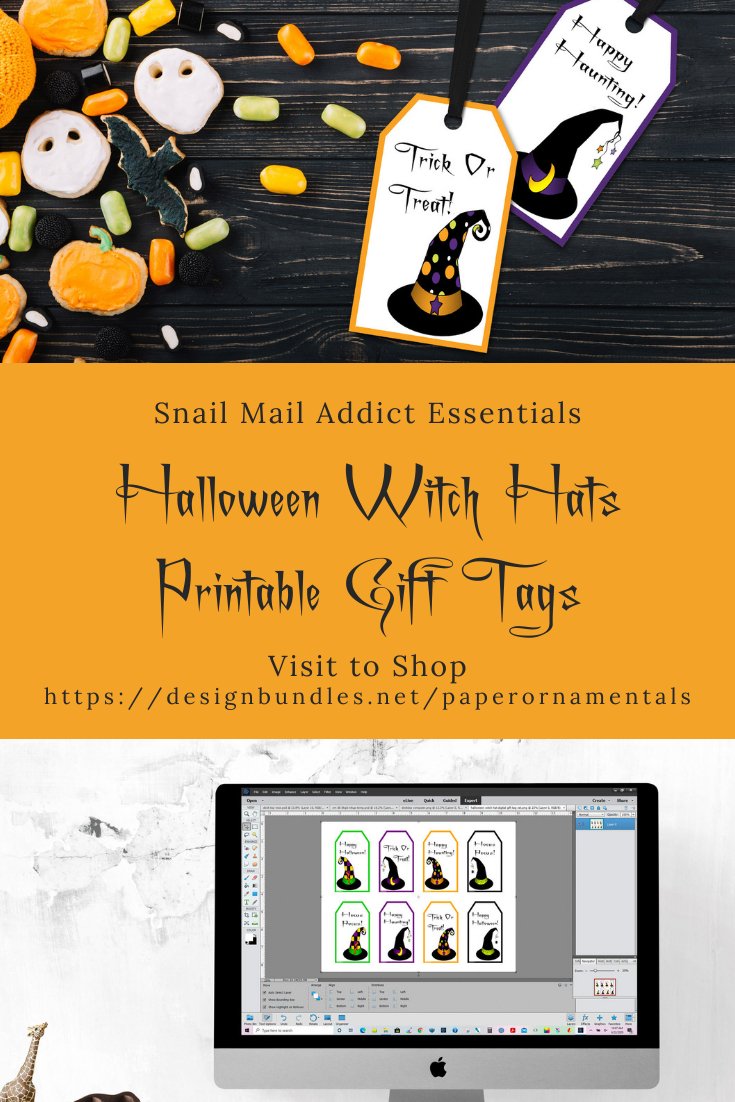 Printable Halloween Gift Tags, Witch Hat Gift Tags