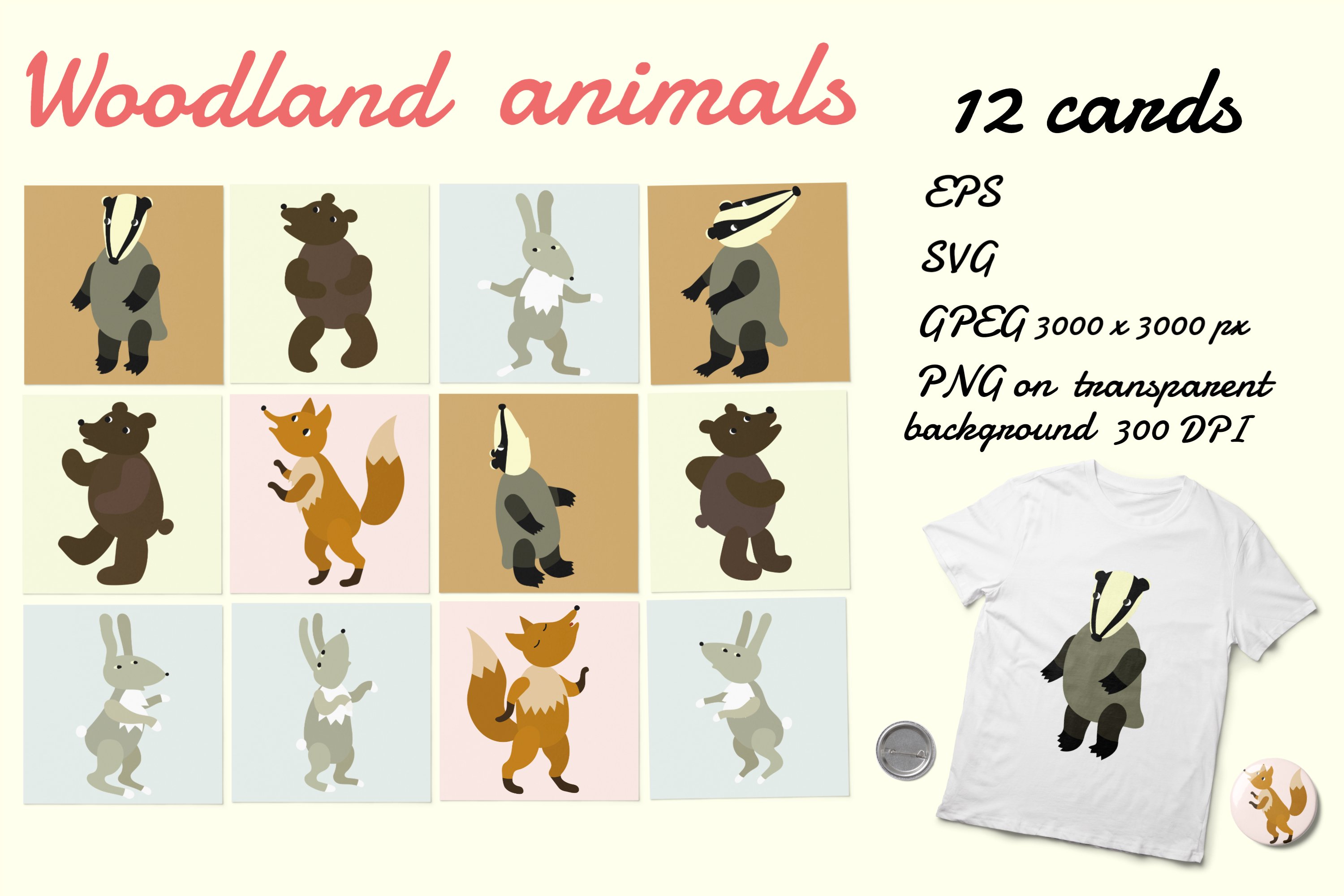 Woodland animals card design