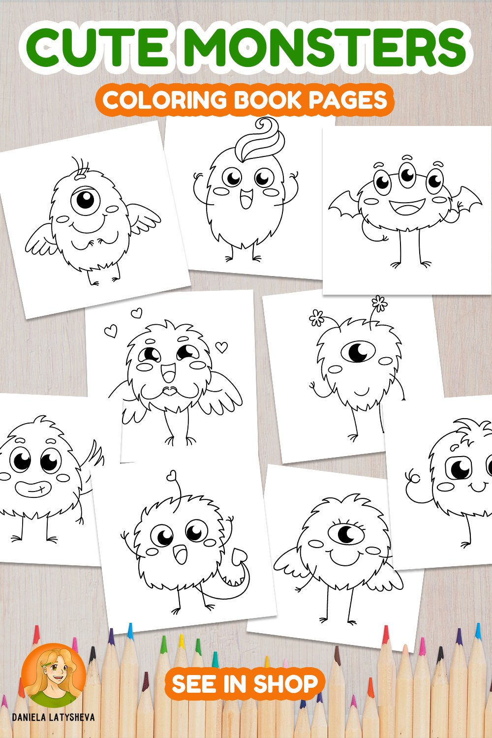 Monsters Coloring book pages for kids Halloween printable