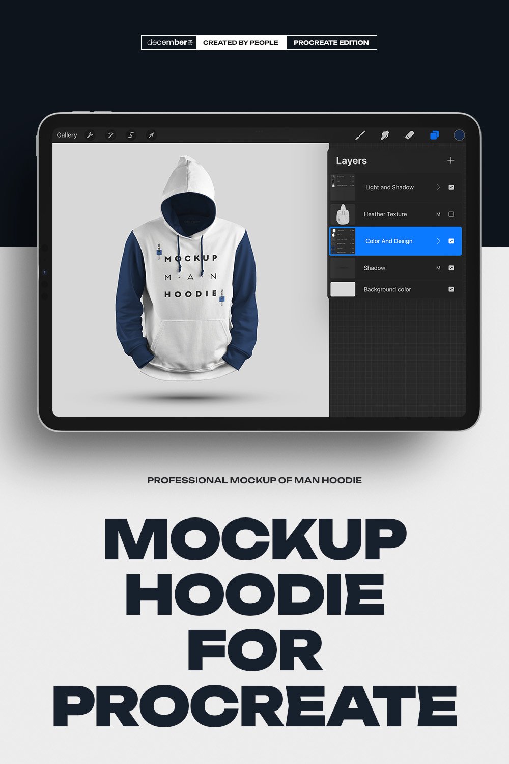 8 Mockups Man Hoodie for Procreate