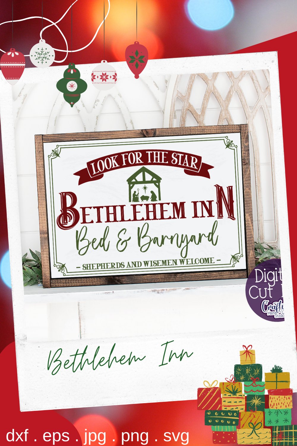 Bethlehem Inn Christian Christmas Farmhouse Sign Svg
