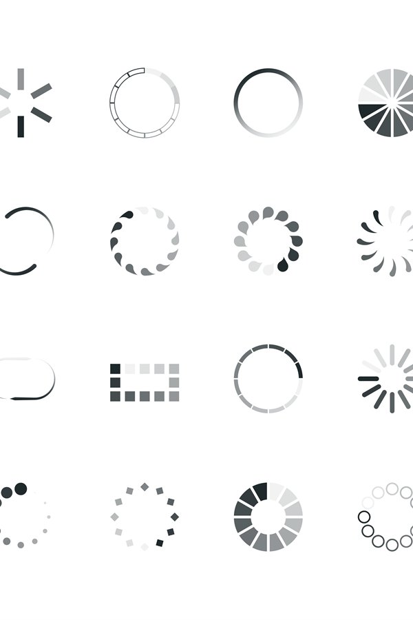 Loading circles. User interface design objects buffering pro