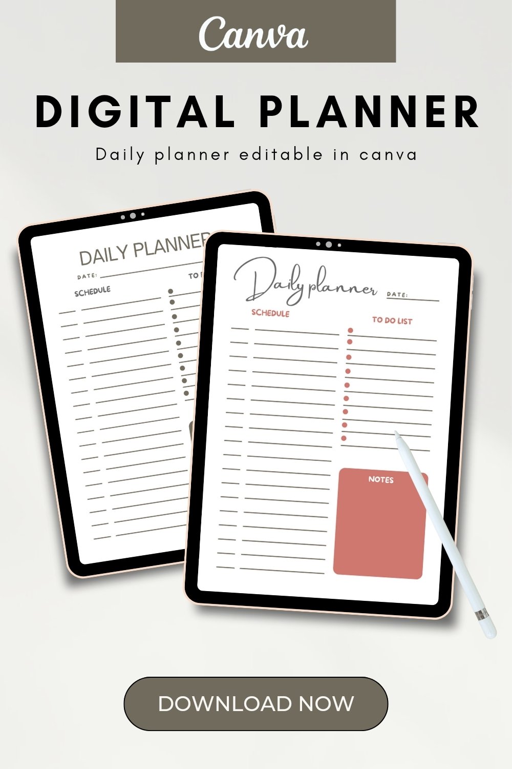 Simple daily digital planner