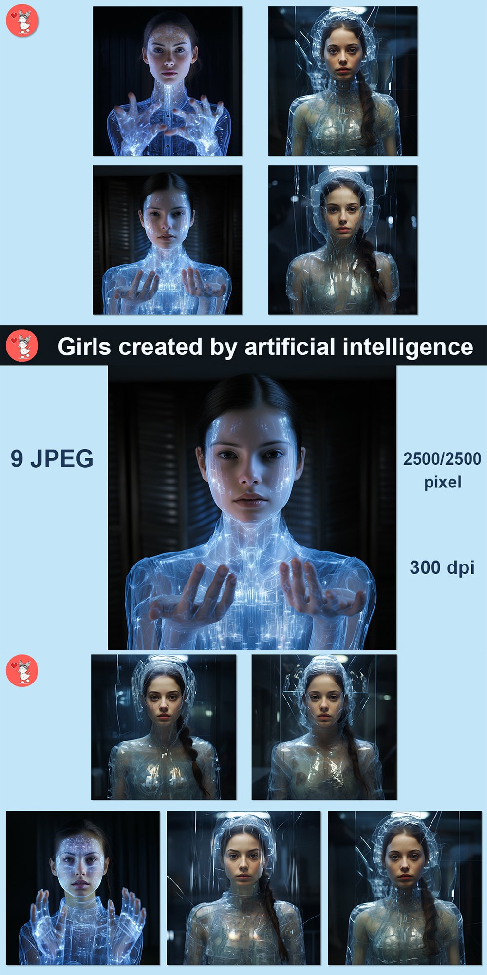 Girls created by artificial intelligence