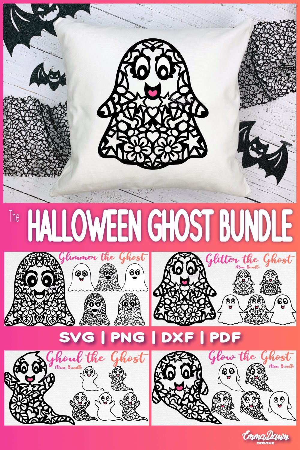 The Halloween Ghost SVG Bundle| 24 Zentangle Cut Files