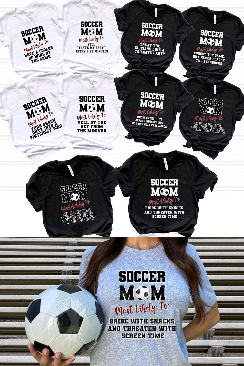 Funny Soccer Mom Sayings Bundle of10 Digital Designs
