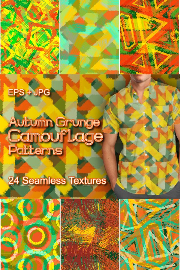 24 Autumn Grunge Camo Patterns