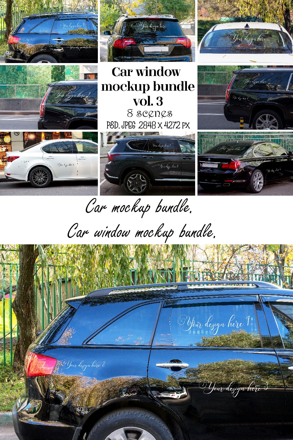 Car mockup bundle 2. Car window mockup bundle 2.