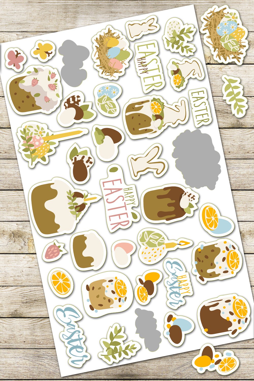 A large Easter sticker set with pastries and edible details