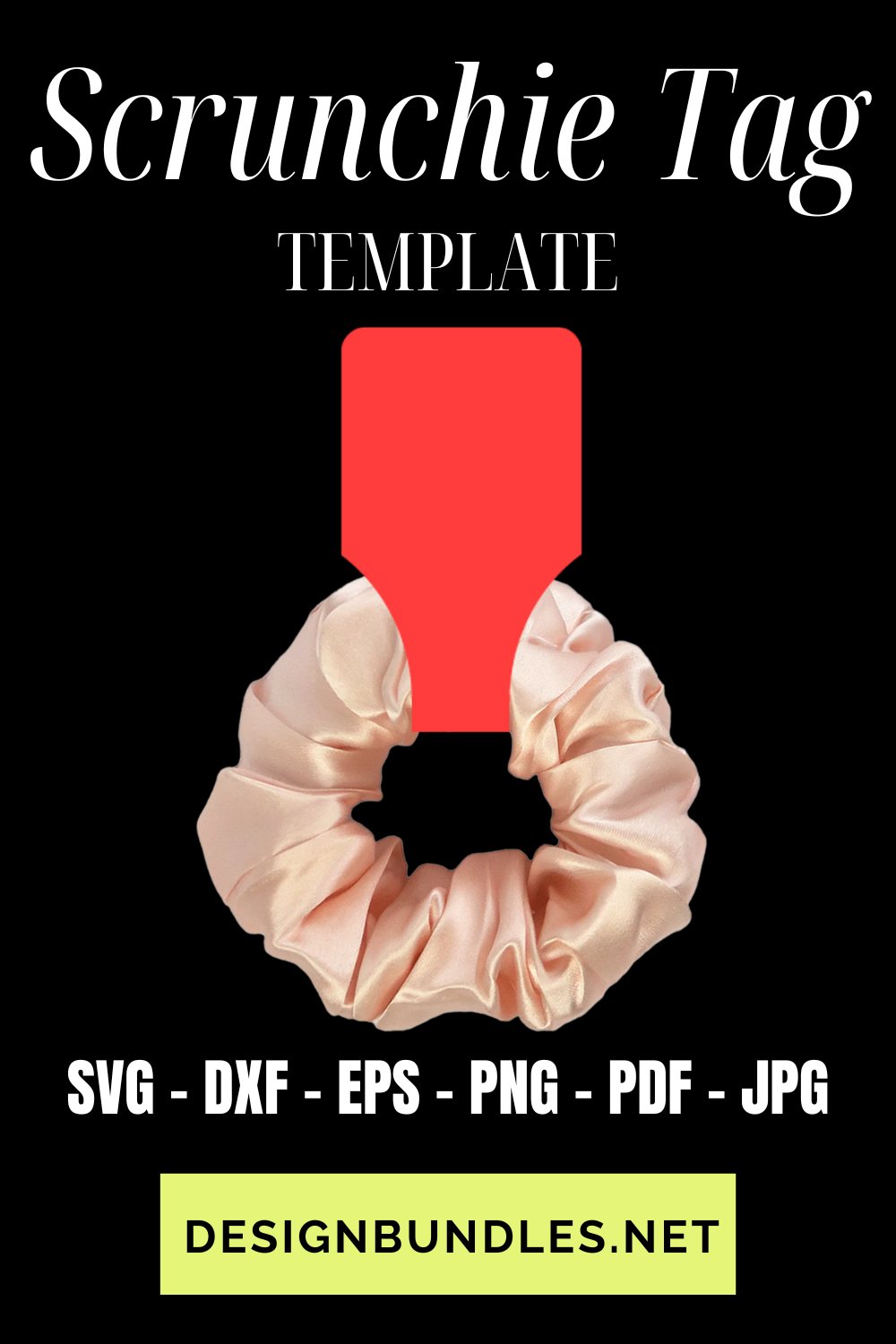Scrunchie Tag Template SVG, Scrunchie Holder (2721309)