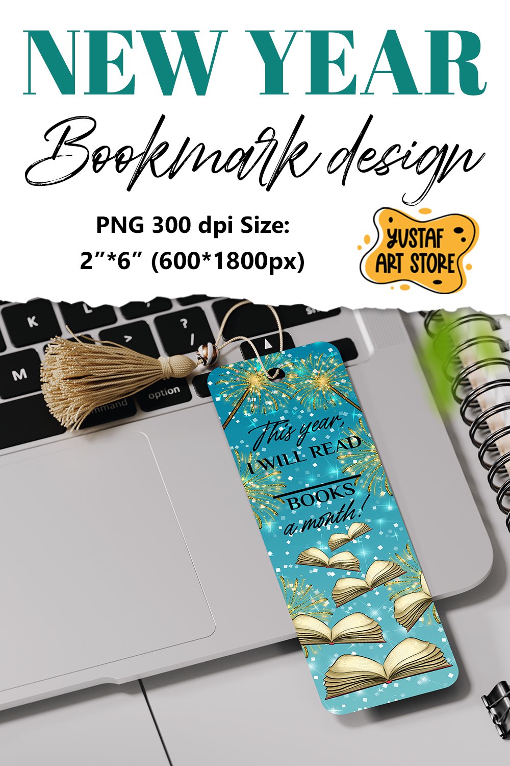 Bookmark printable design. New year bookmark quote (3045741)