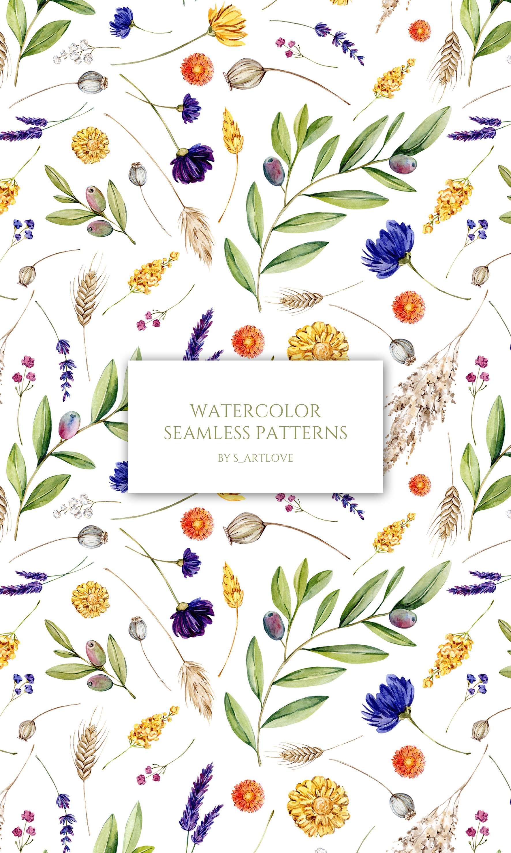 Summer Flowers Seamless Patterns
