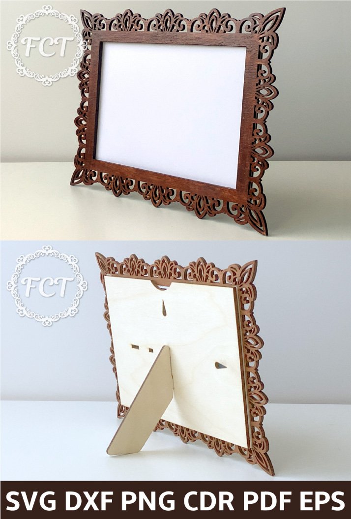 Photo frame laser cut template 4x6 for plywood 3mm and 4 mm