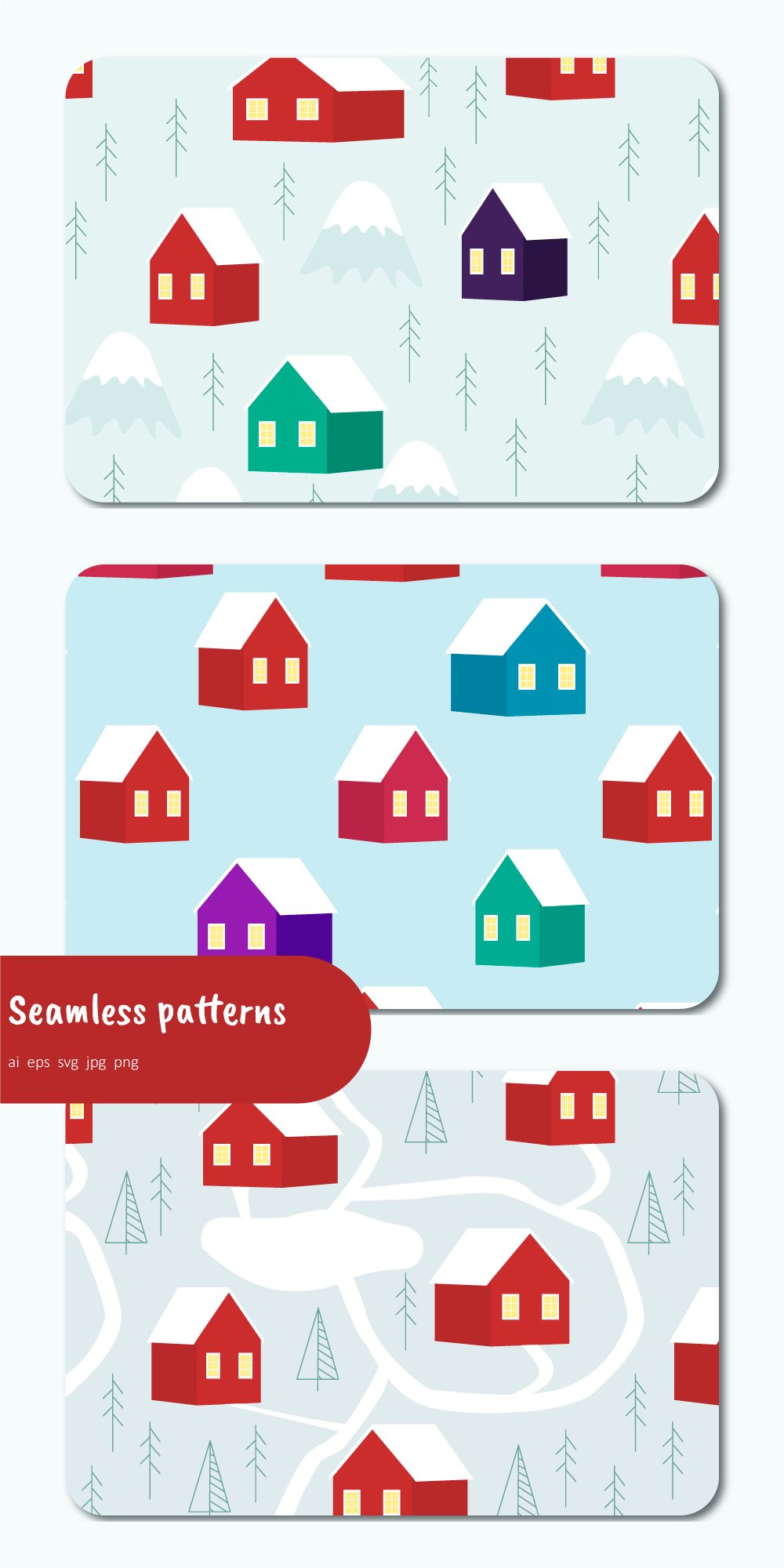 A Set with winter patterns