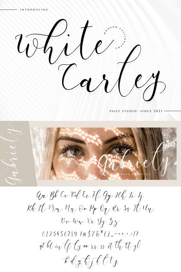 White Carley Modern Calligraphy Font