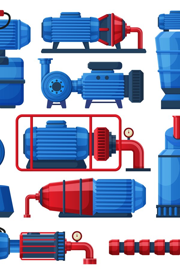 Water pumps, industrial water motor pumping system. Factory