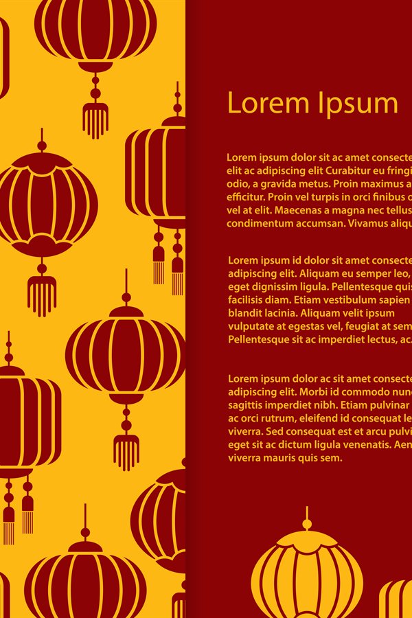 Asian banner design. Vector chinese, japanese lamps backgrou