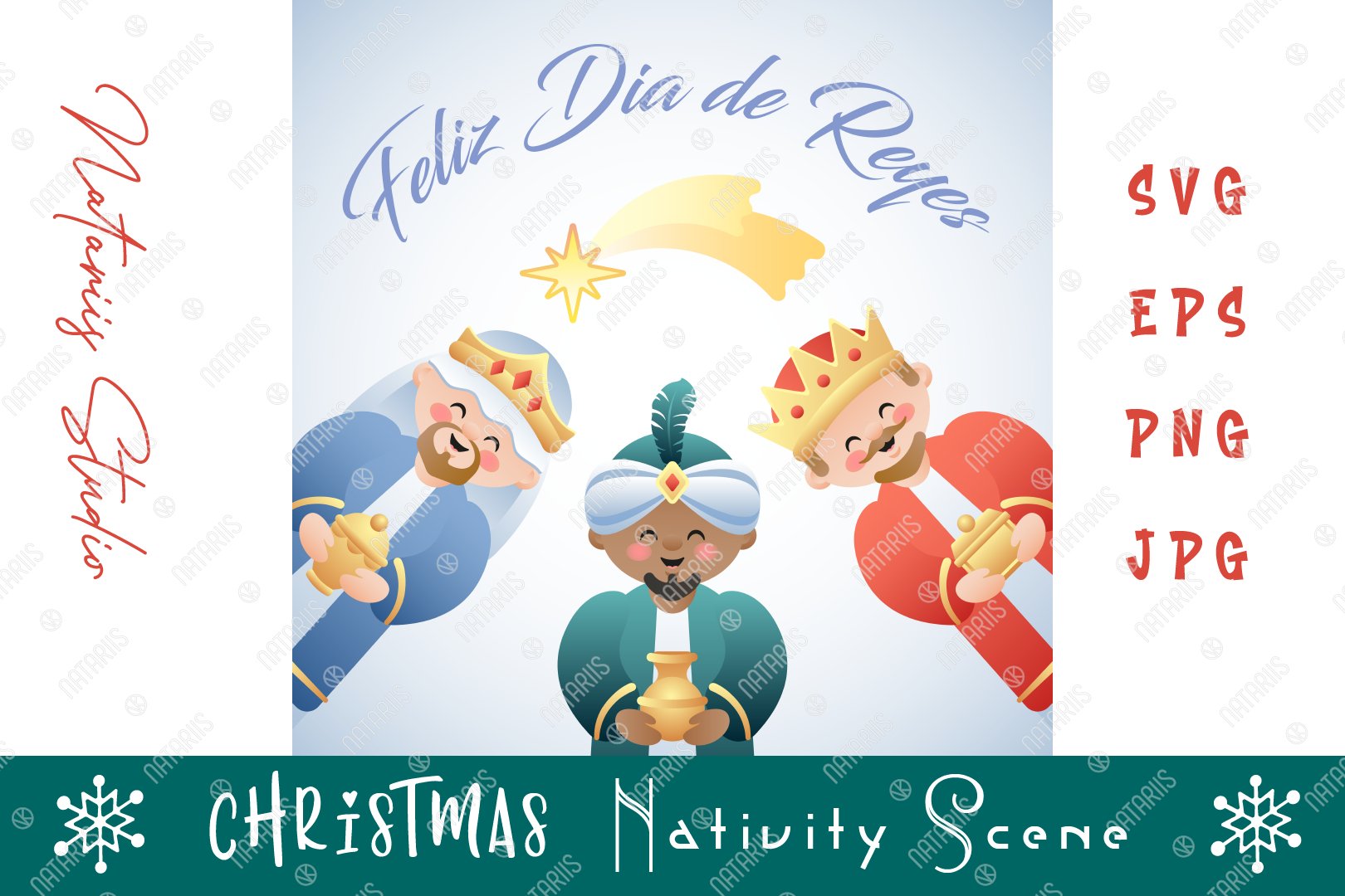 Feliz Dia de Reyes. Happy Day of Kings in Spanish. (512328)